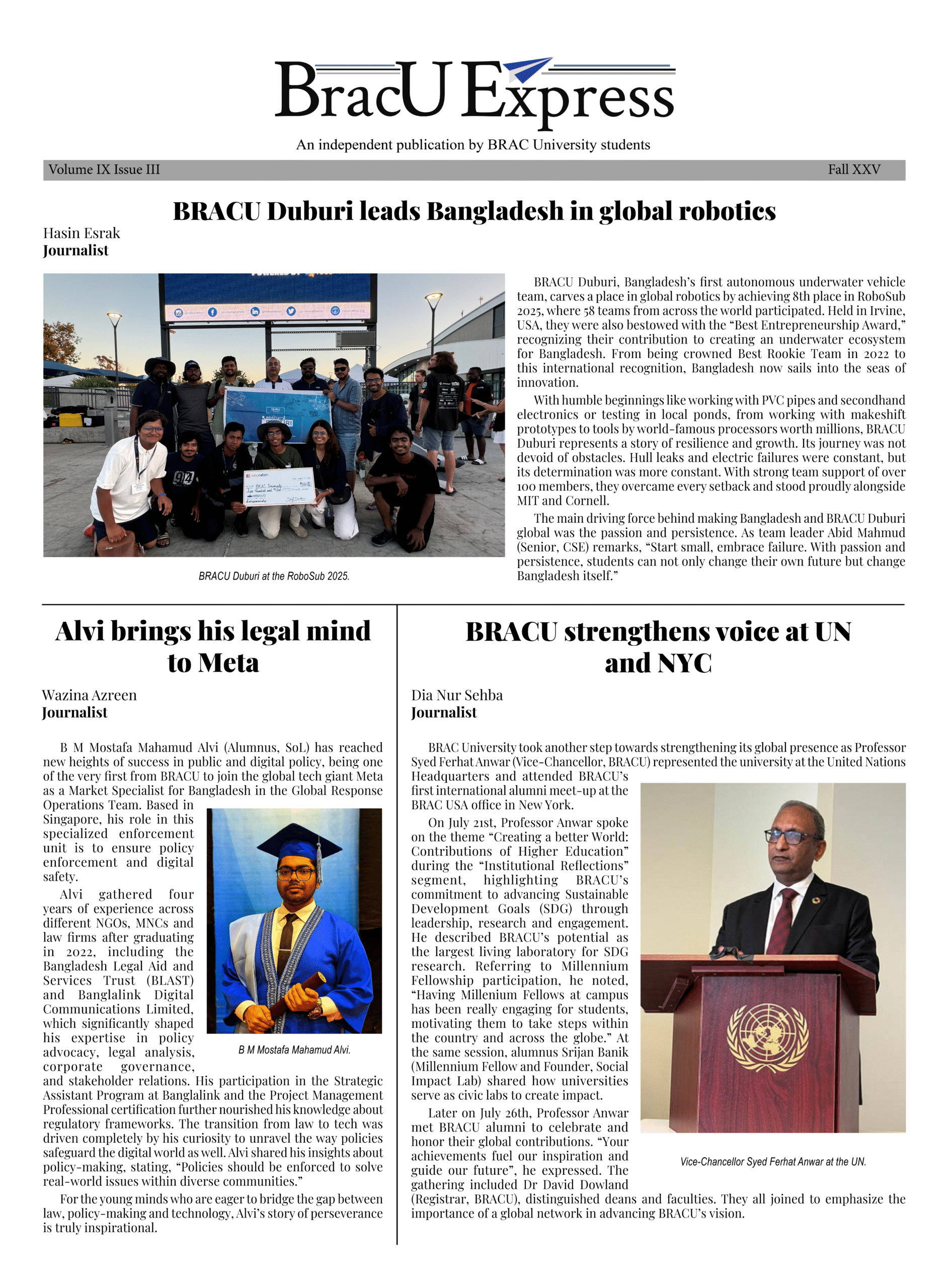 Volume IX, Issue III - BRACU Express